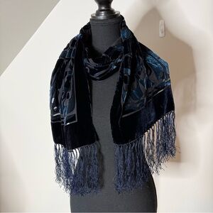 Accessories | Crushed Velvet Sheer Scarf Fringe Native Indigenous Art ...